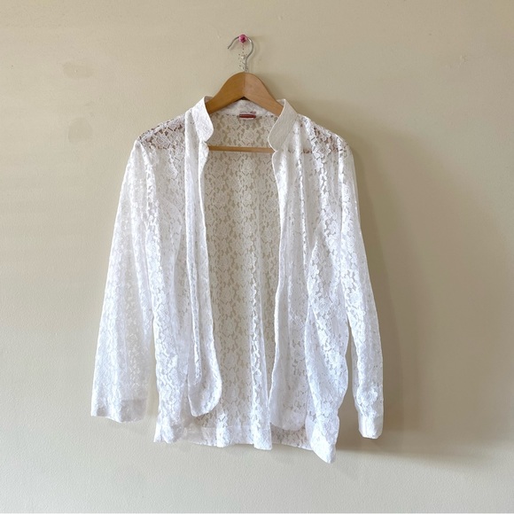 Vintage | Jackets & Coats | Vintage Tudor Court White Lace Jacket ...